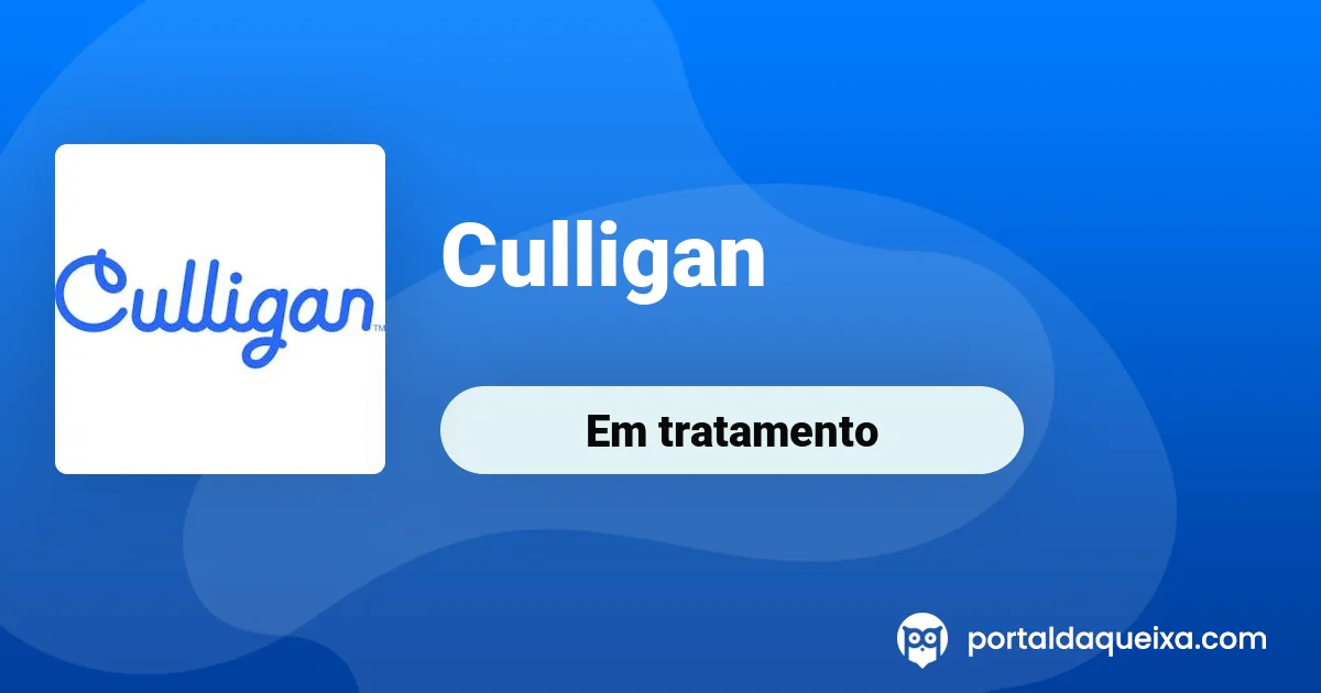Reclamação: Culligan - Máquina de distribuição de água avariada sem ...