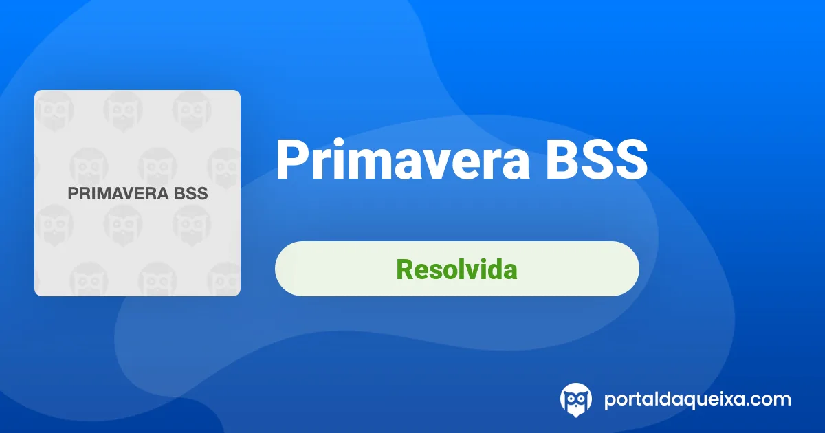 Reclamação Resolvida: Primavera BSS - Impossibilidade de acesso a ...