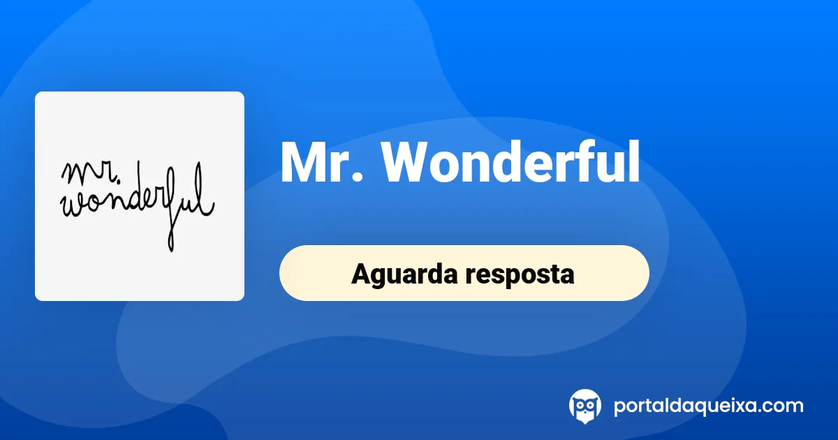 Mr. Wonderful - Encomenda feita a 28/12/2024