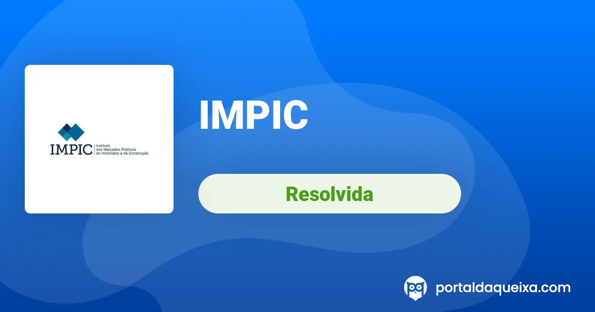 Reclamação Resolvida: IMPIC - Reclamação contra construtor - ficha técnica
